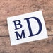 Block Style Monogram Decal, Monogram Sticker, Vinyl Decal, Personalized ...