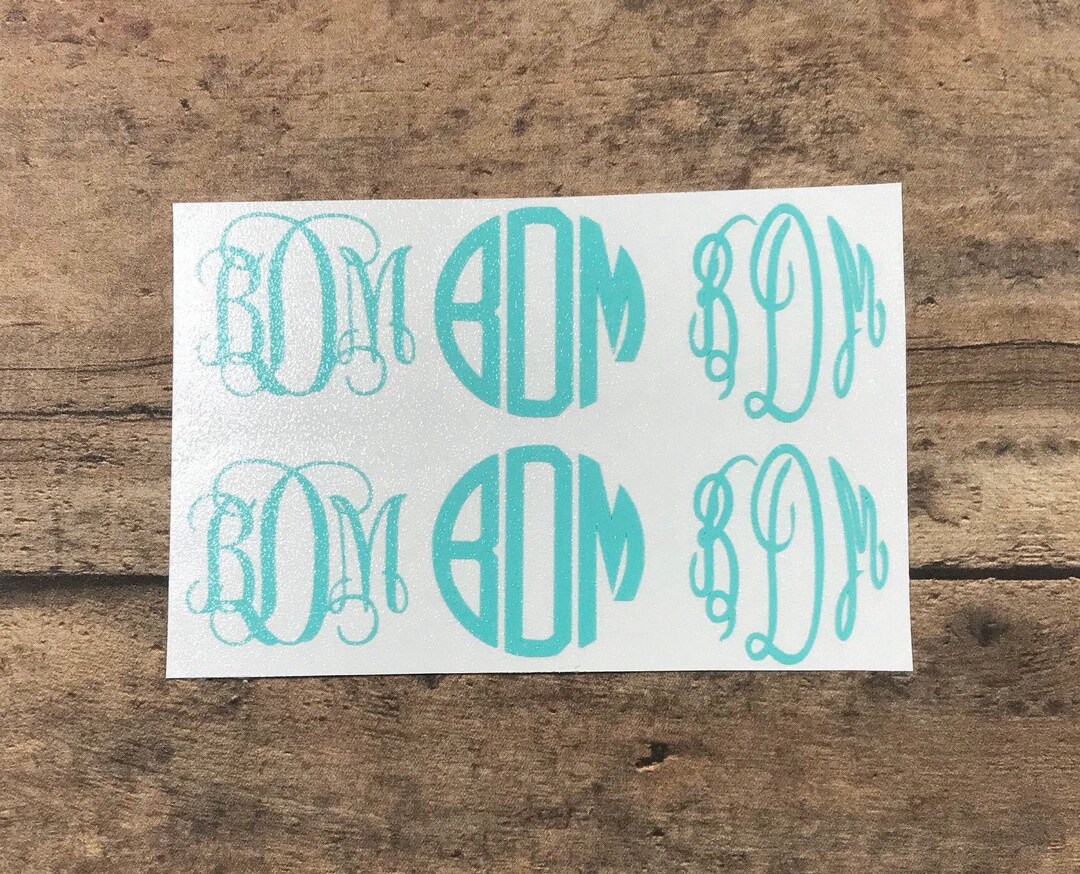 Set of Monogram Decals, Bulk Monogram Decals, Vine Monogram, Circle ...