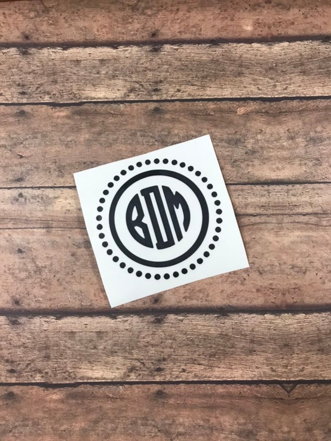 Dot Circle Monogram Vinyl Decal: Personalized Sticker - Etsy