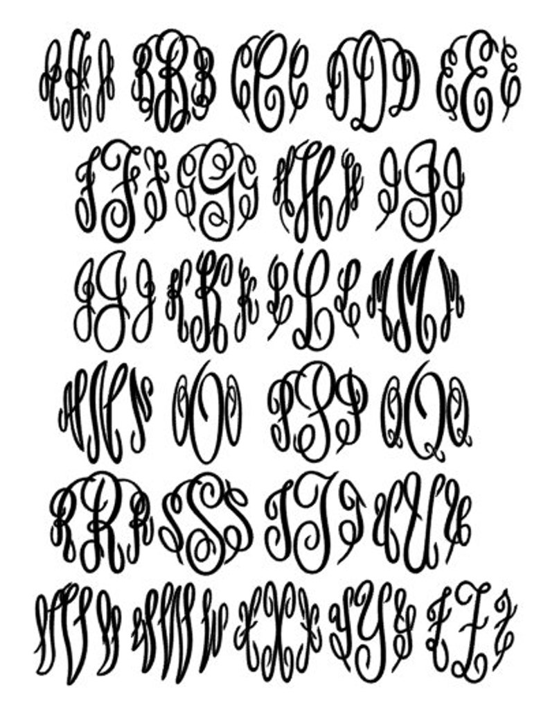 Fancy Circle Monogram Decal Monogram Sticker Vinyl Decal - Etsy