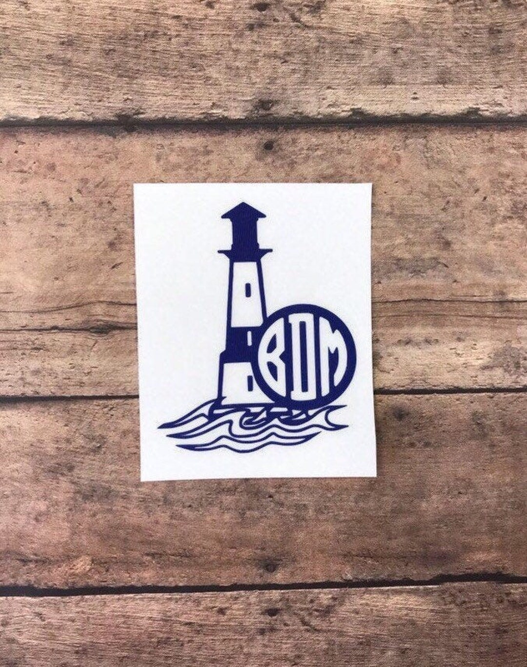 Lighthouse Monogram Decal: Personalized Vinyl Sticker - Etsy