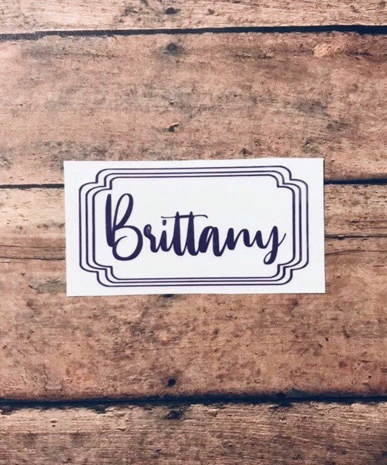 Rectangle Name Decal Personalized Name Sticker Vinyl Decal | Etsy