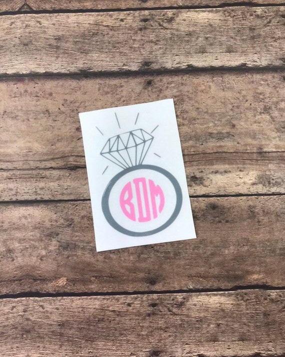 Engagement Ring Monogram Decal Wedding Monogram Sticker - Etsy