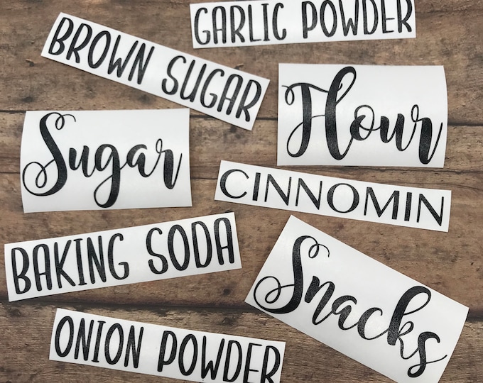 Custom Spice Jar Labels Vinyl Decal/sticker - Etsy