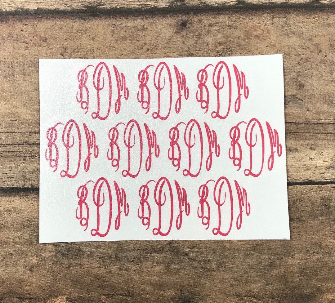 Set of Monogram Decals, Set of 10 Fancy Circle Monograms, Monogram ...
