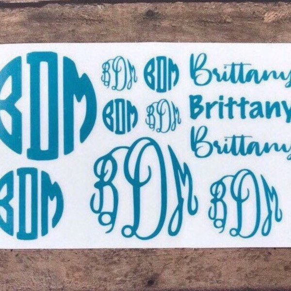 Monogram Sticker - Etsy