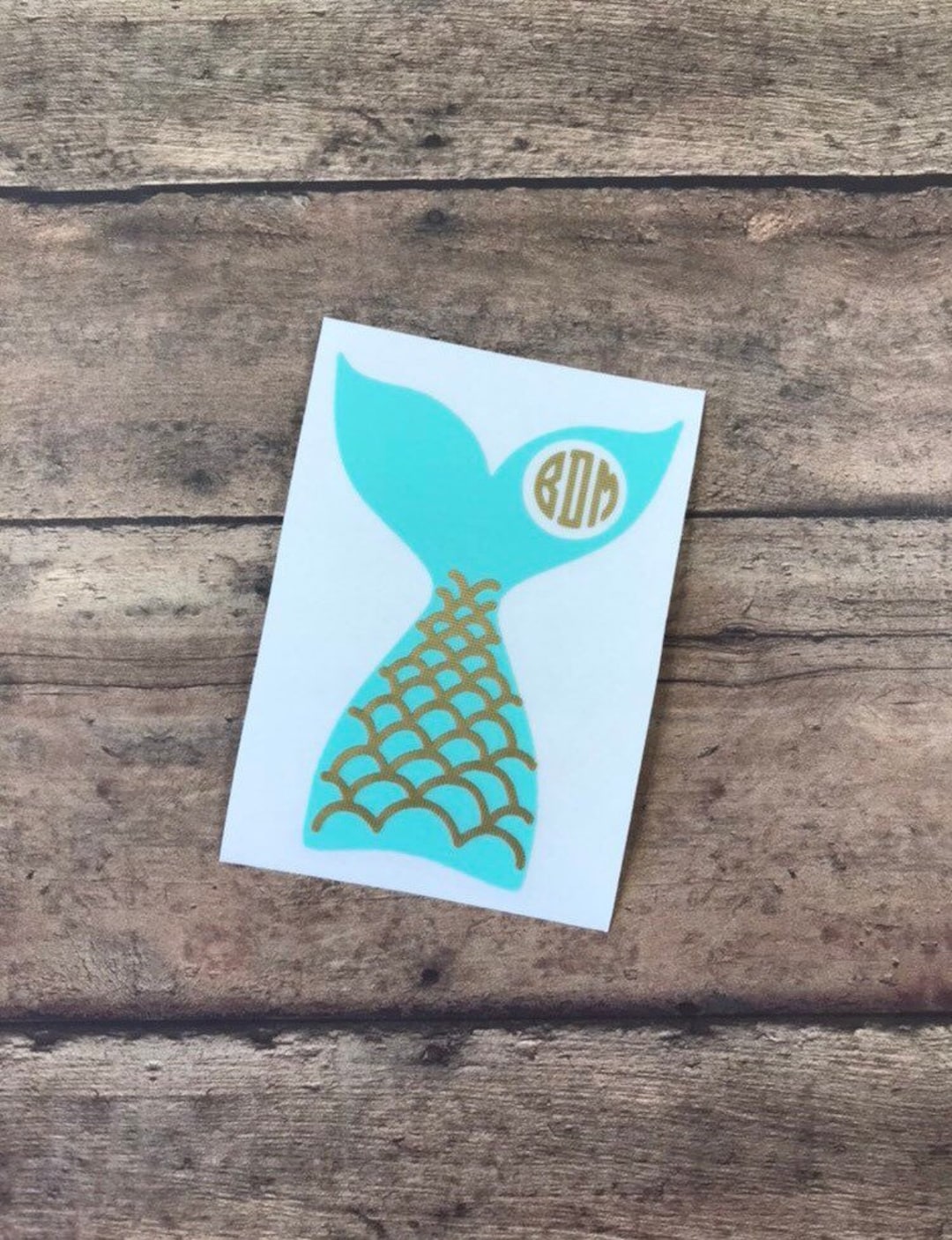 Mermaid Tail Monogram Decal, Monogram Sticker, Vinyl Decal - Etsy