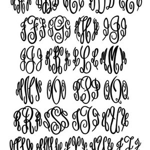 Set of Monogram Decals, Set of 10 Fancy Circle Monograms, Monogram ...