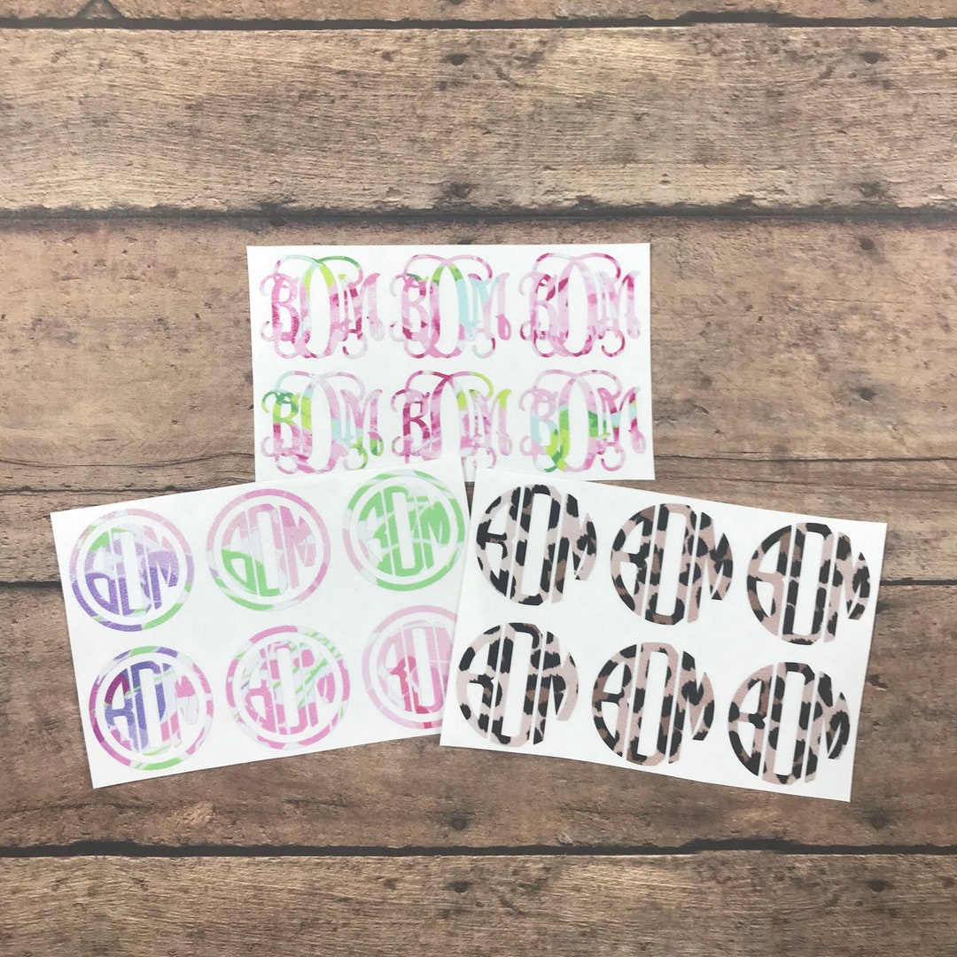 Set of Pattern Monogram Decals, Sheet of Pattern Monogram Stickers, Set ...