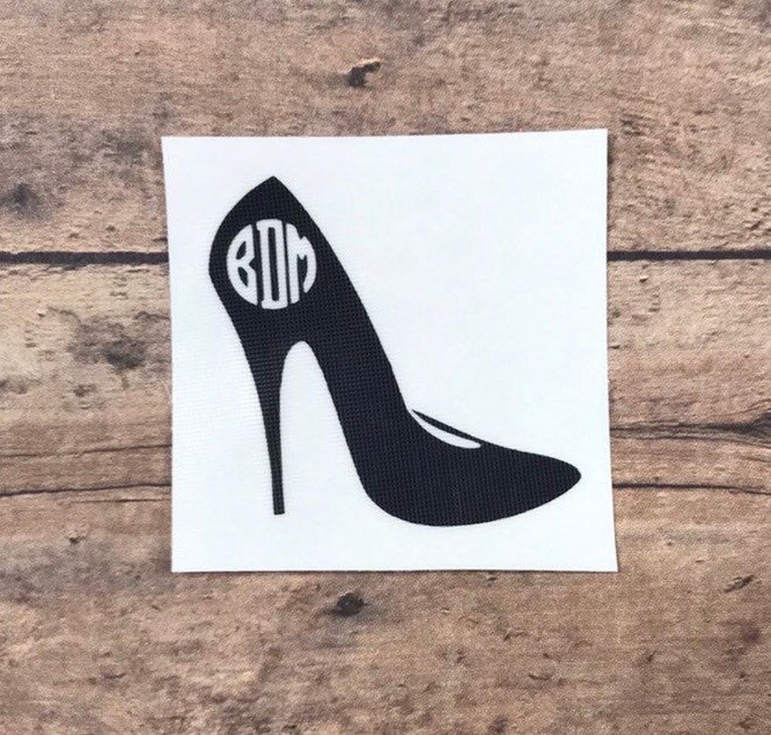 High Heel Monogram Decal, Monogram Sticker, Vinyl Decal, Car Decal ...