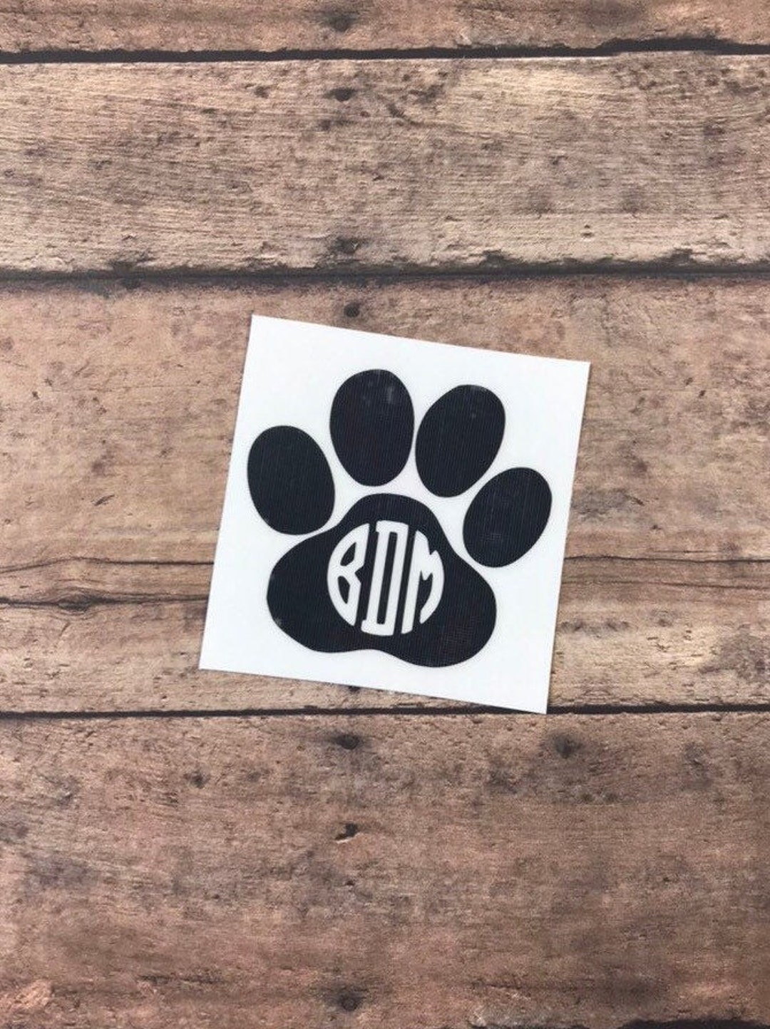 Paw Print Monogram Decal, Dog Monogram Sticker, Vinyl Decal - Etsy
