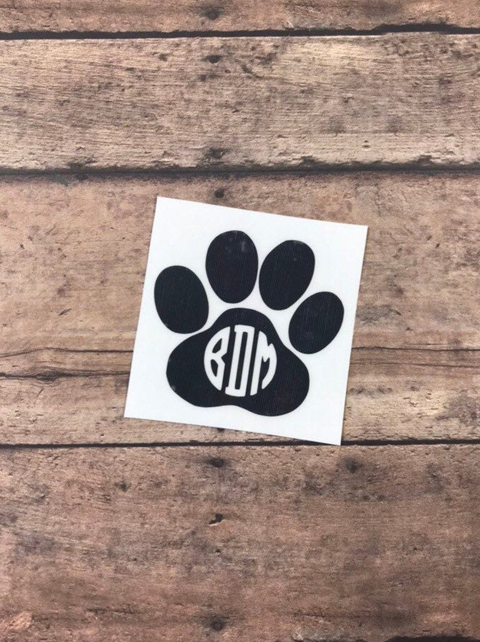 Paw Print Monogram Decal Dog Monogram Sticker Vinyl Decal | Etsy