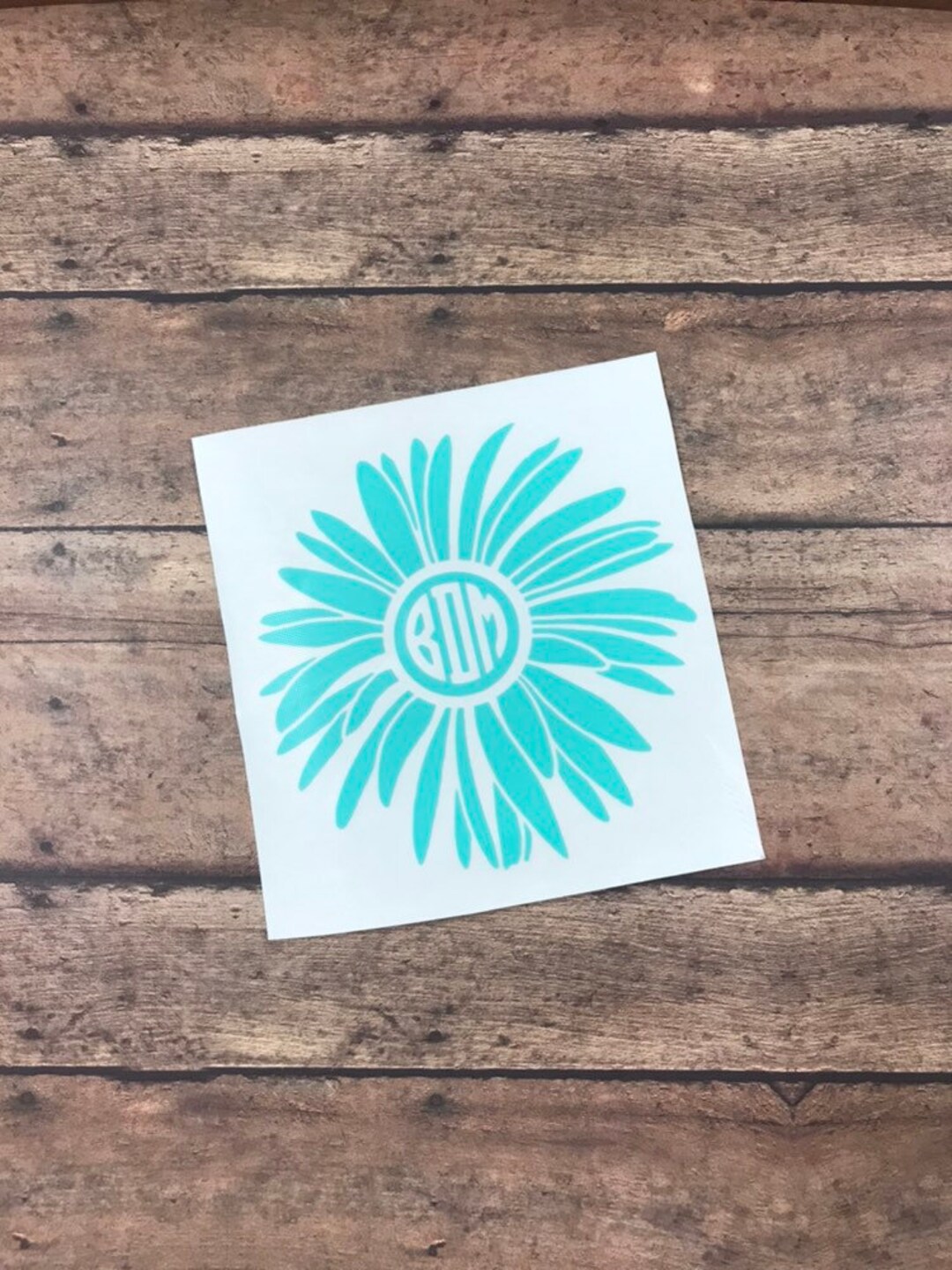 Flower Monogram Decal, Daisy Monogram Sticker, Vinyl Decal ...