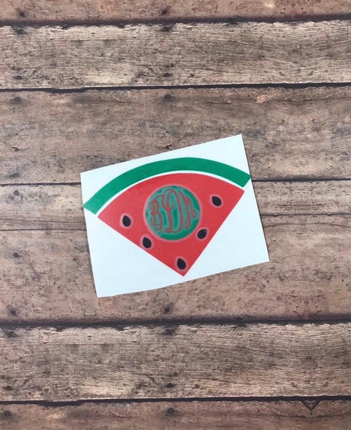 Watermelon Monogram Decal Monogram Sticker Vinyl Decal | Etsy