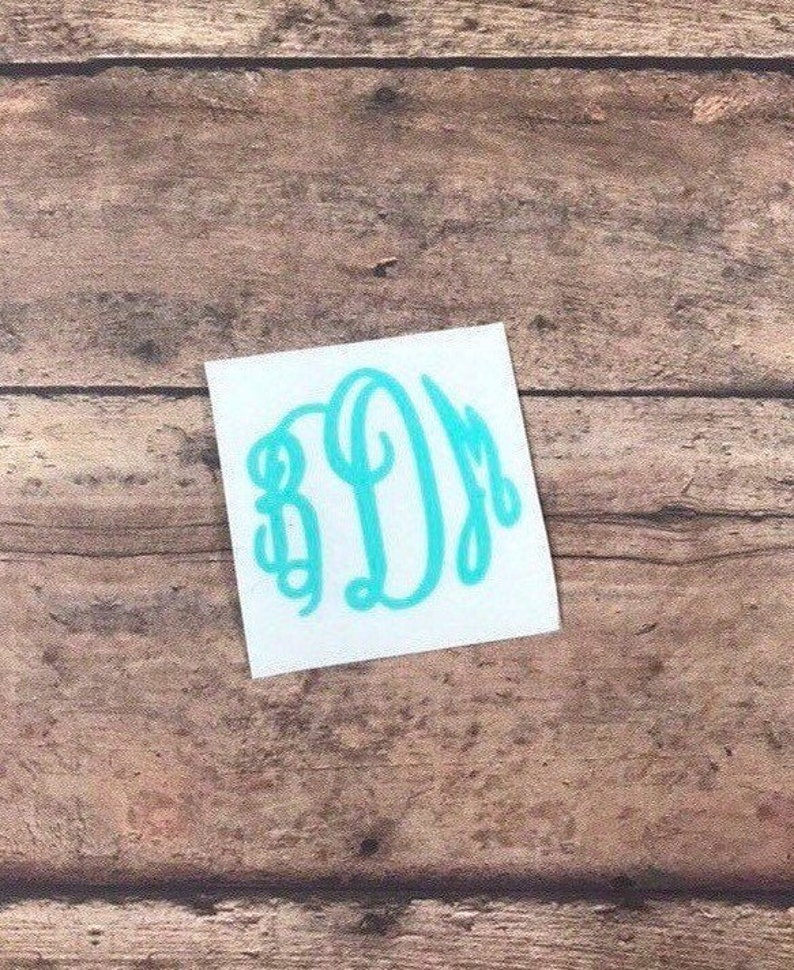 Fancy Circle Monogram Decal Monogram Sticker Vinyl Decal - Etsy