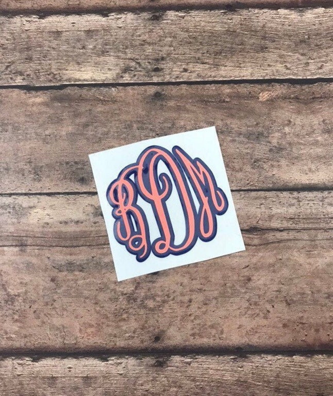 Double Layer Monogram Decal, Two Color Monogram Sticker, Vinyl Decal - Etsy