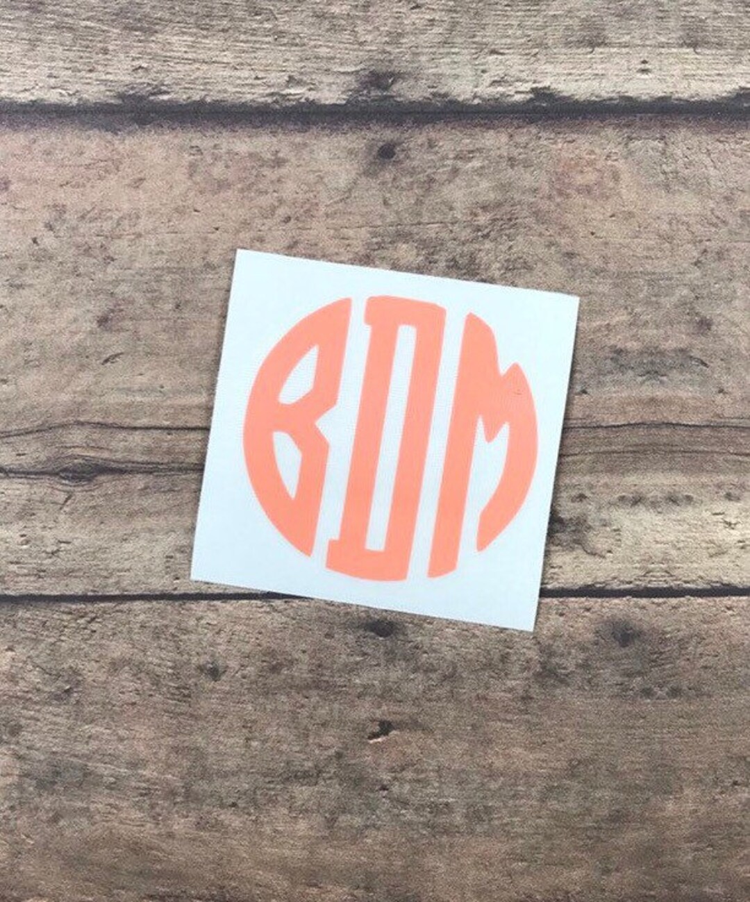 Circle Monogram Decal, Monogram Sticker, Vinyl Decal, Personalized Gift ...