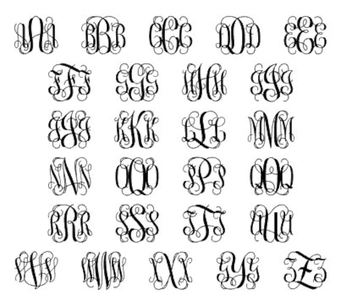 HUGE Monogram Set Sheet of Monogram Stickers Set of Vinyl - Etsy