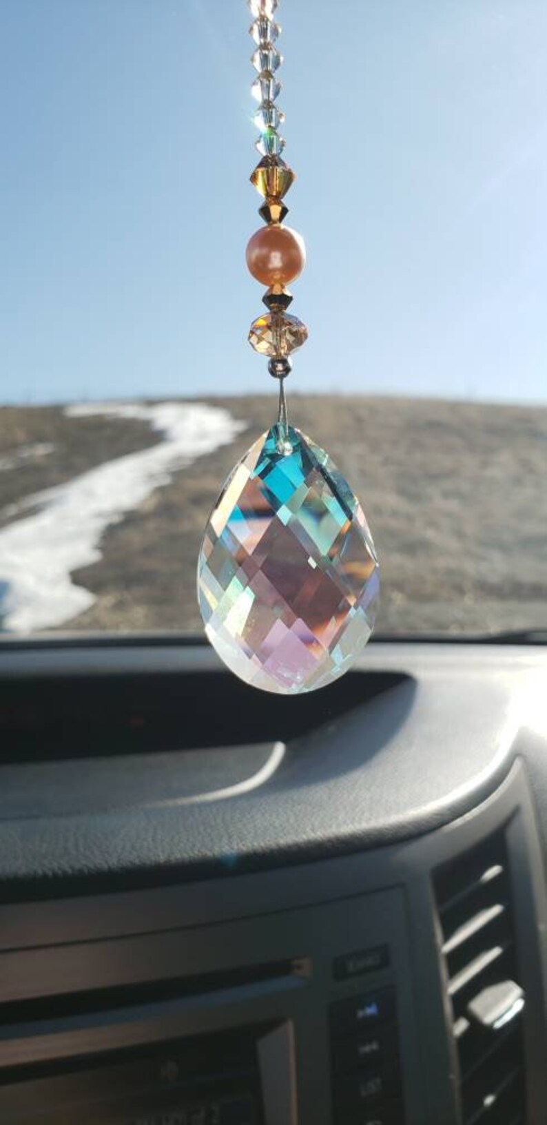 Swarovski crystal suncatcher rear view mirror window hanger | Etsy