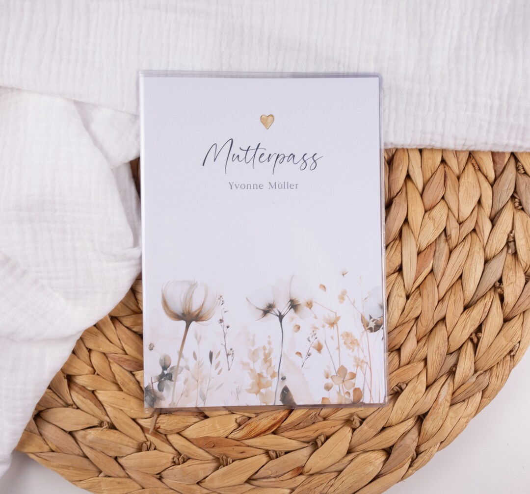 Mutterpass Hülle Mutterpasshülle personalisiert BLUMEN BOHO Schutzhülle ...