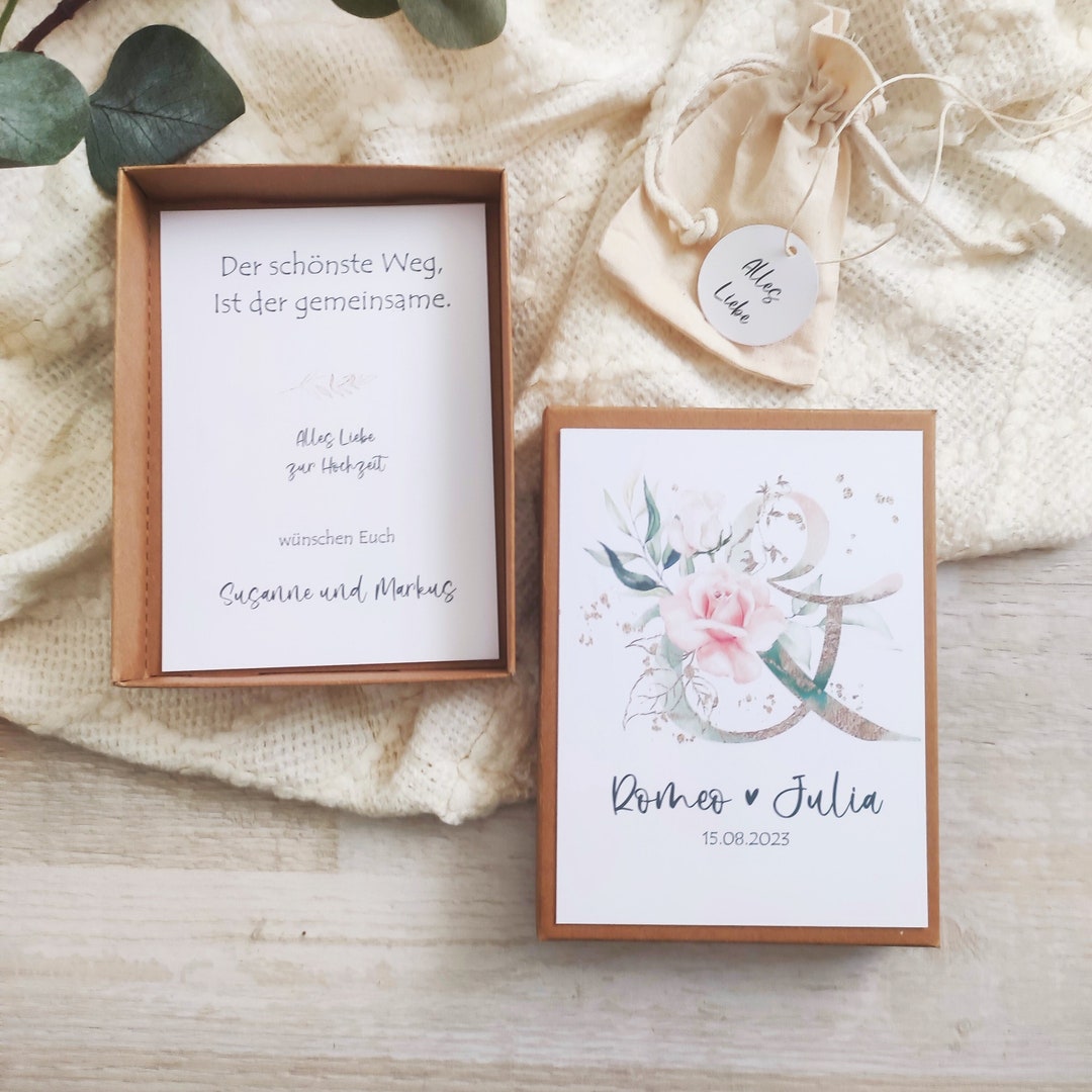 Money Gift Wedding Favor Box Personalized Minimalist Name Gold - Etsy