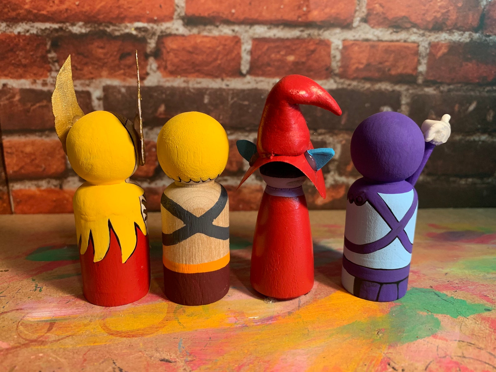 Hand Painted Wooden Peg People Inspired by He-man and She-ra - Etsy