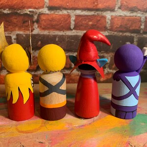Hand Painted Wooden Peg People Inspired by He-man and She-ra - Etsy