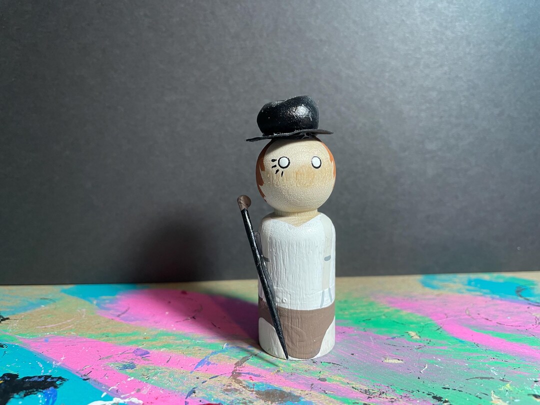 Hand Painted Wooden Peg Person Inspired by Clockwork Orange - Etsy