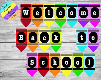 Welcome to Kindergarten Crayon Banner Teachers Classroom | Etsy