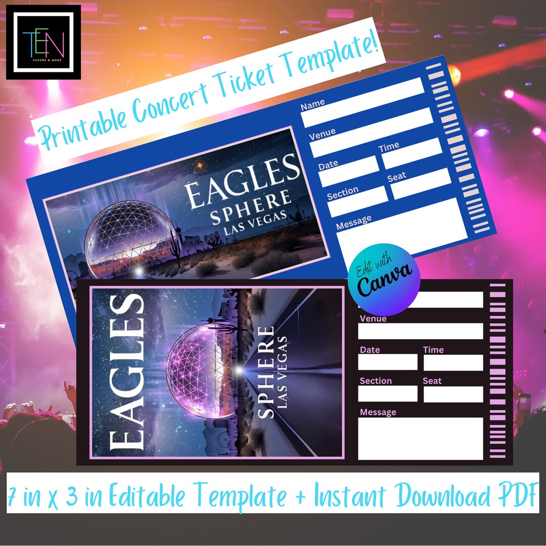 EDITABLE the Eagles Ticket Template Fake for Gifting DIY Editable in ...