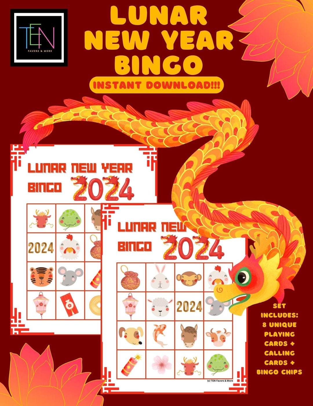 2024 Lunar New Year Bingo INSTANT DOWNLOAD - Etsy