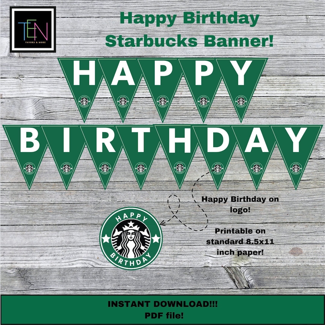 Starbucks Banner HAPPY BIRTHDAY - Etsy