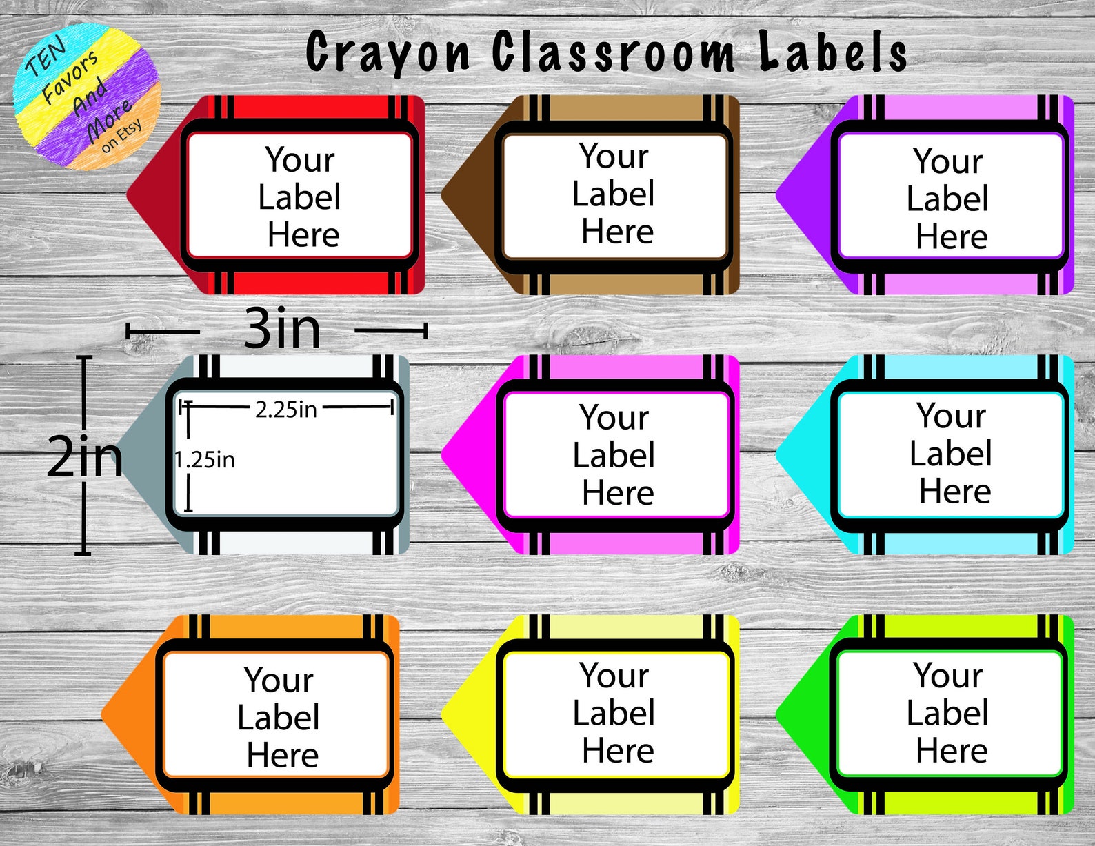 Crayon Labels White Teachers Classroom INSTANT | Etsy