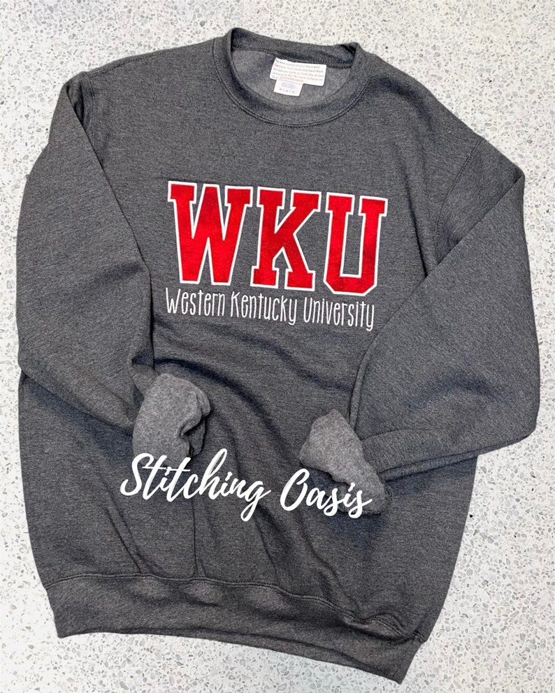 WKU Western Kentucky University Sweatshirt, College Sweatshirt, WKU Applique Sweatshirt, Girl ...