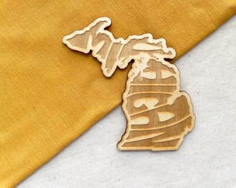 Michigan Wooden Magnet MI State Magnet State of Michigan - Etsy