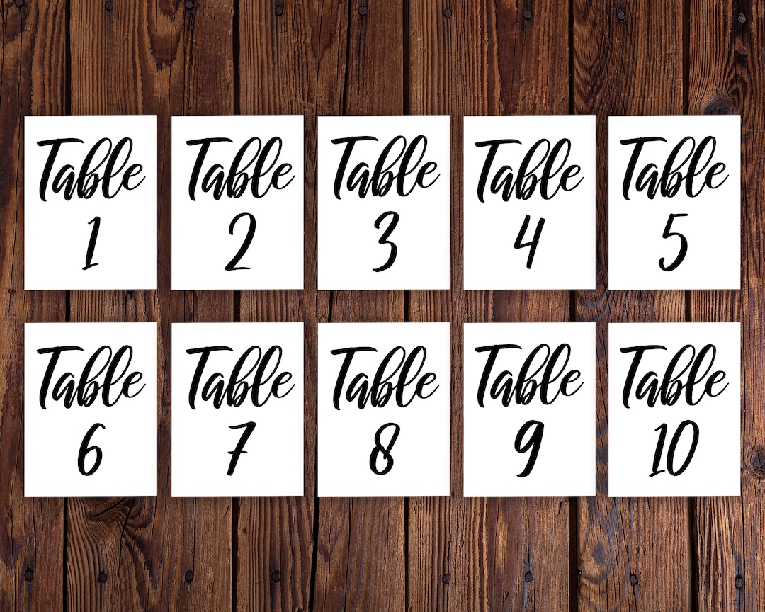 Table Number Decals DIY Wedding Decal - Etsy