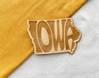 Iowa Magnet Wooden Iowa State Magnet Laser Cut IA State - Etsy