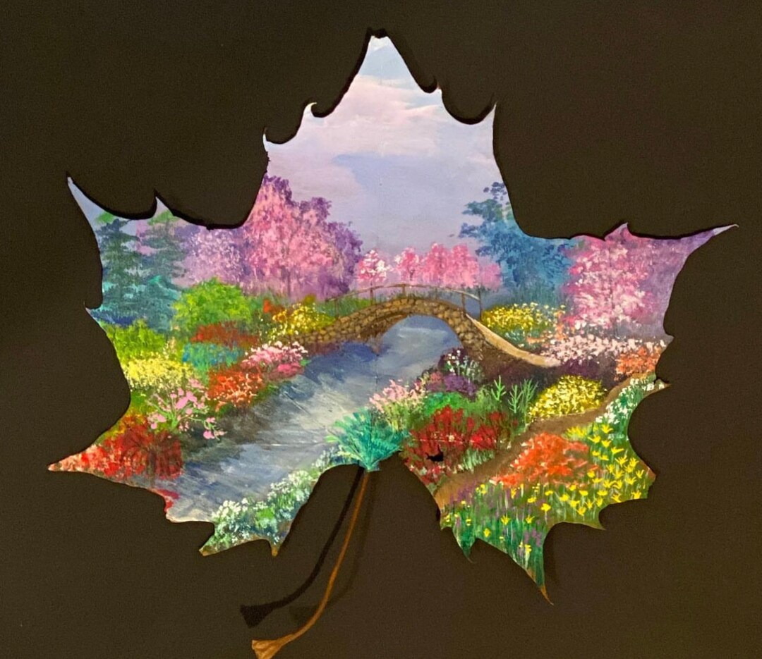 Tranquility. Real Painted Leaf - Etsy