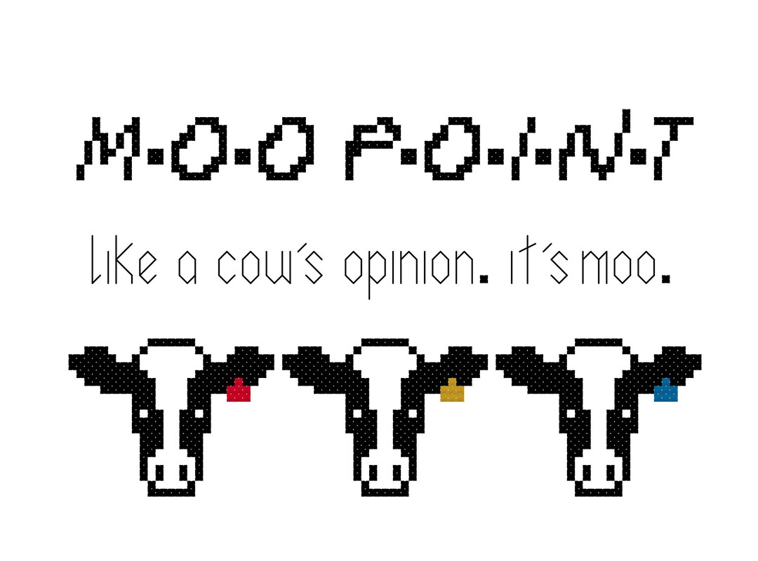 Friends Moo Point PDF Cross Stitch Pattern, Joey Tribbiani Quote ...