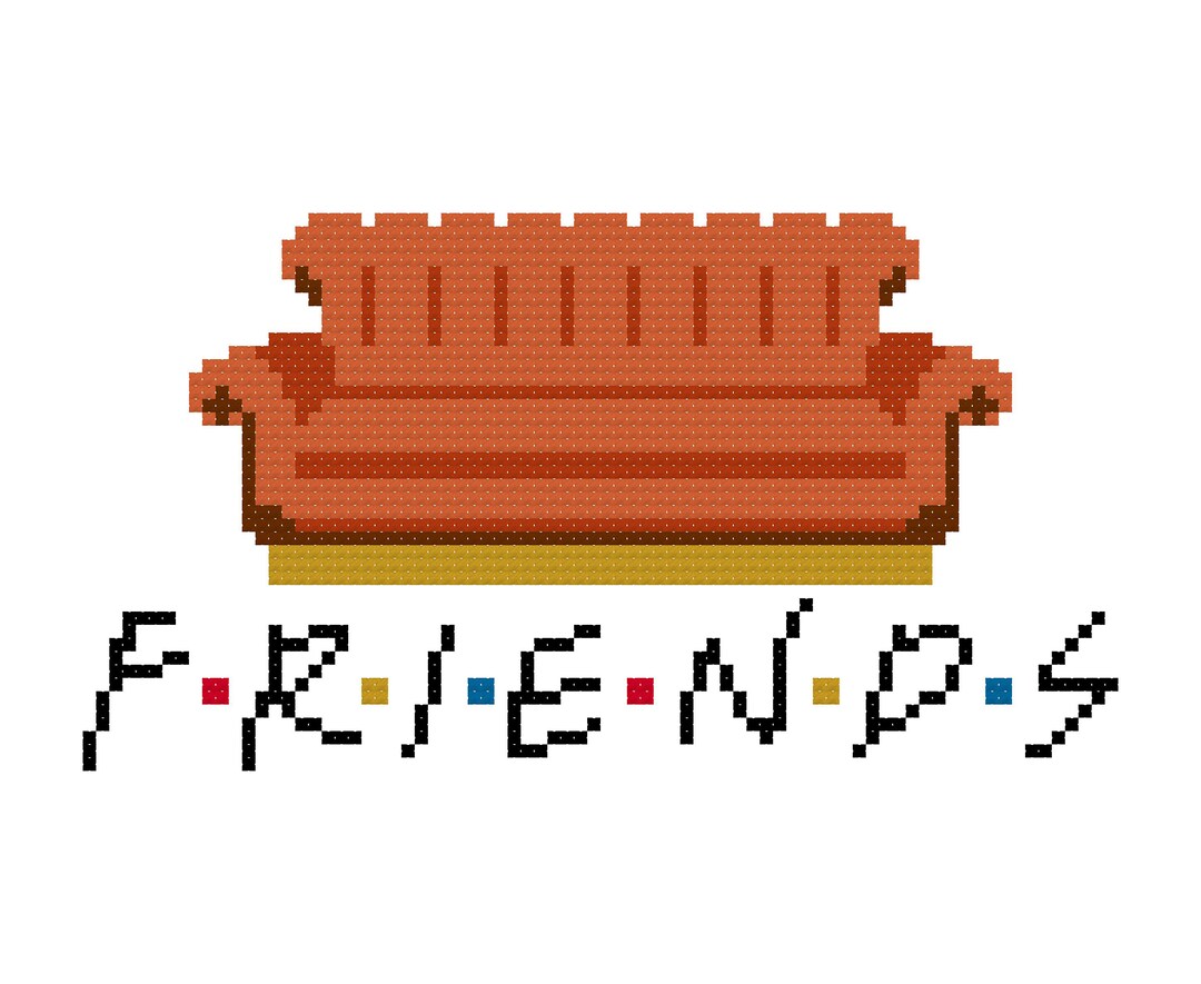 Friends Couch PDF Cross Stitch Pattern, Friends TV Show Logo Instant ...