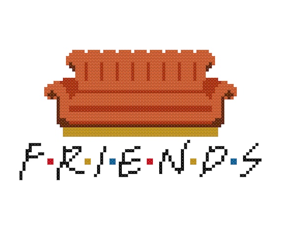 Friends Couch PDF Cross Stitch Pattern Friends TV Show Logo | Etsy
