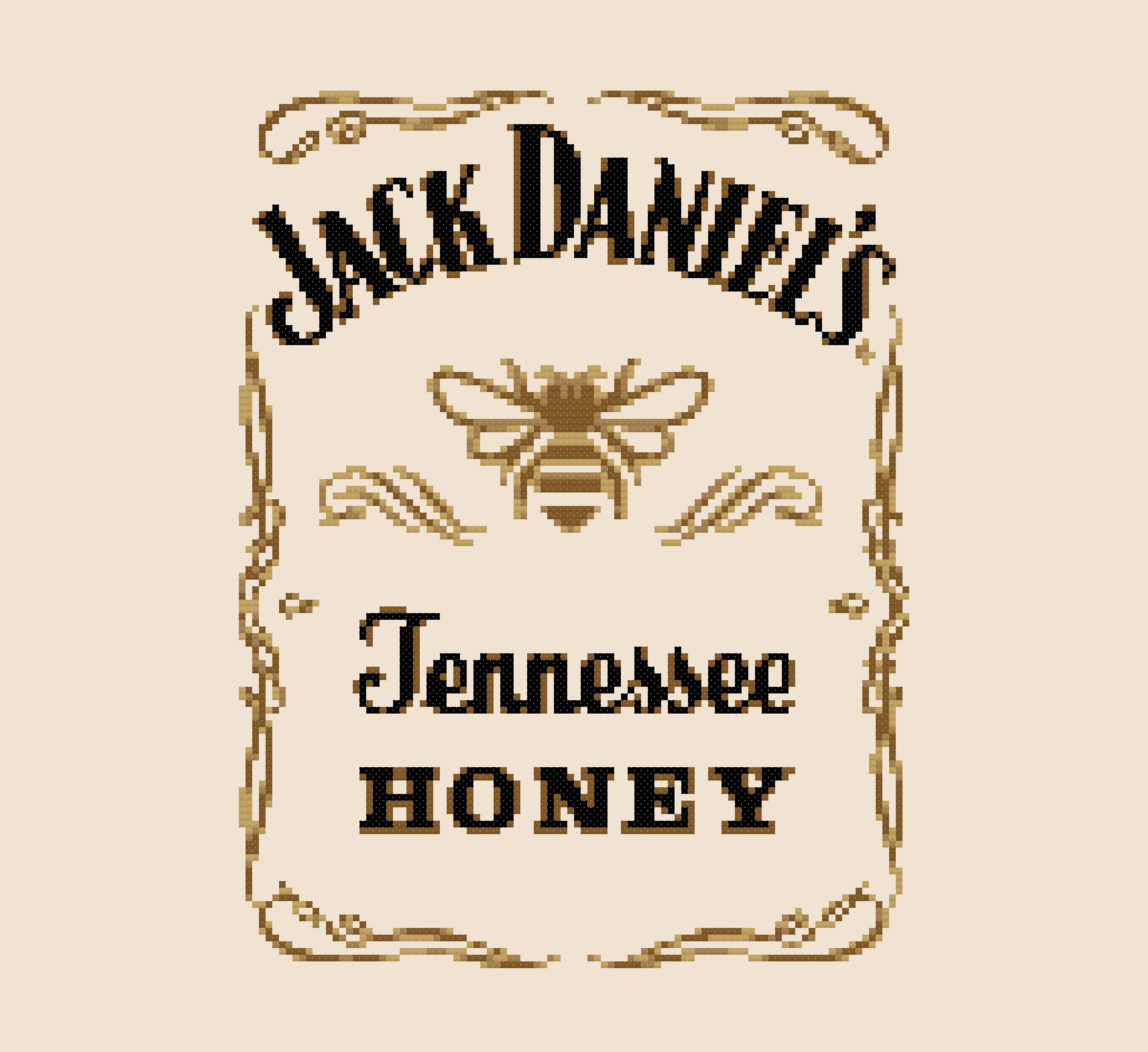 Jack Daniels Honey Cross Stitch Pattern Honey Jack | Etsy