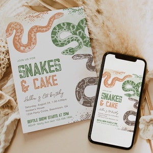 Snake Birthday Invitation | Reptile Party Invitation - Etsy