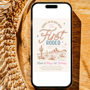 Joint First Rodeo Birthday Invitation, Twins Birthday Invitation, Twins ...