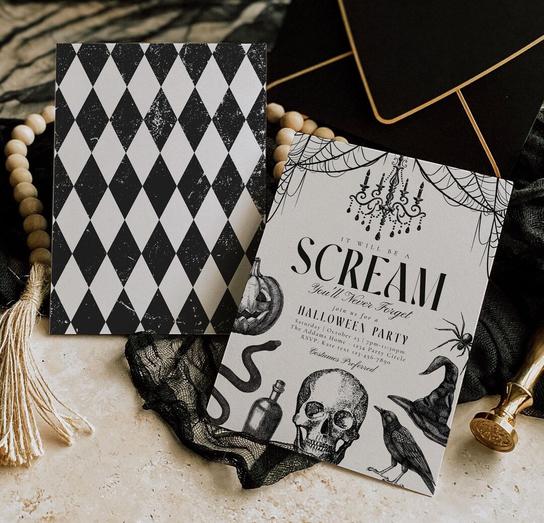 Adult Halloween Party Invitation, Halloween Costume Party Invitation ...