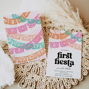 Girl's First Fiesta Birthday Invitation, Girl's Fiesta Party Invitation ...