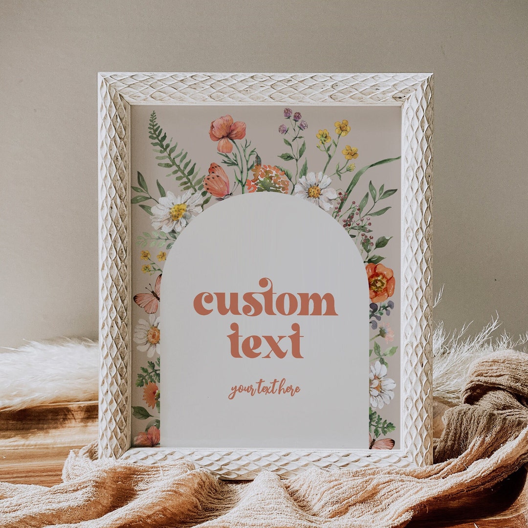 Editable Wildflower Sign, Custom Wildflower Sign, Wildflower Birthday ...