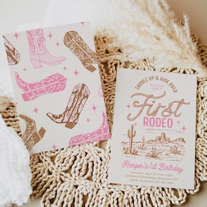 Cowgirl First Birthday Bundle, First Rodeo Birthday Bundle, Pink First ...
