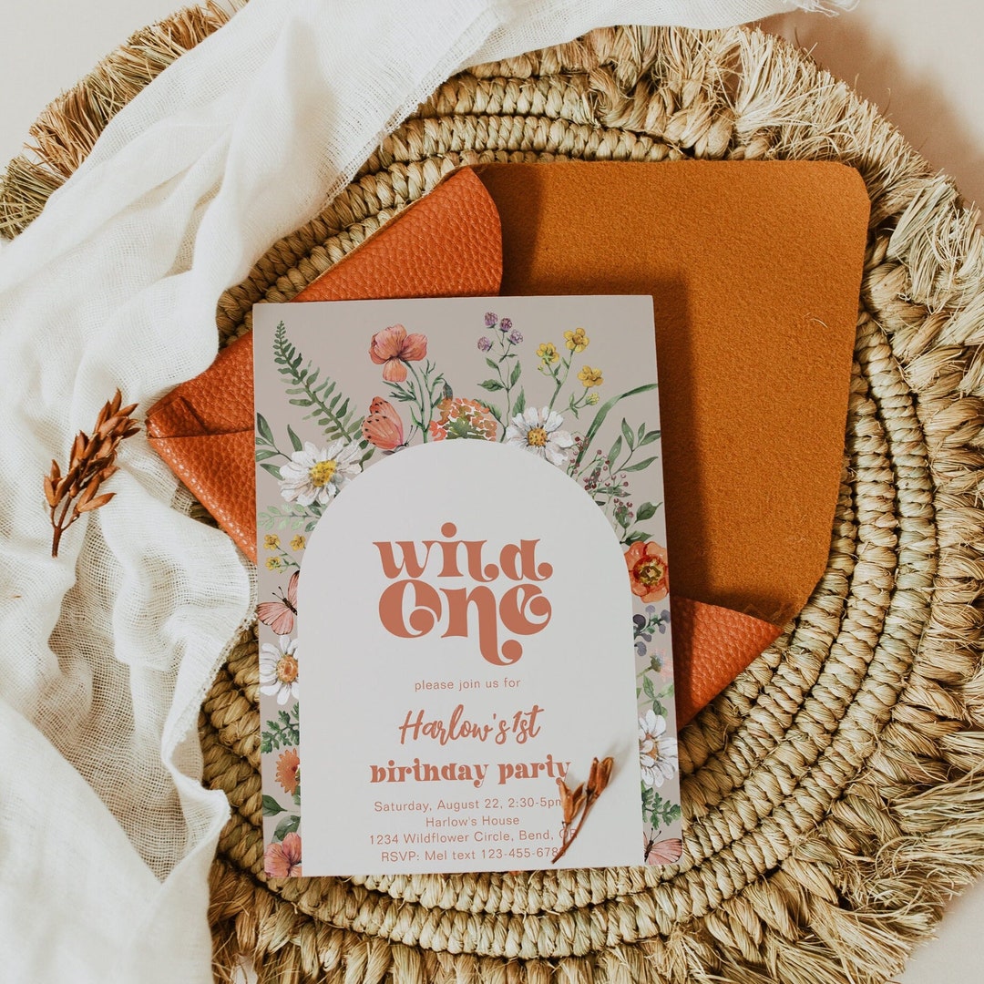 Wildflower Birthday Party Invitation Girl's Wildflower - Etsy