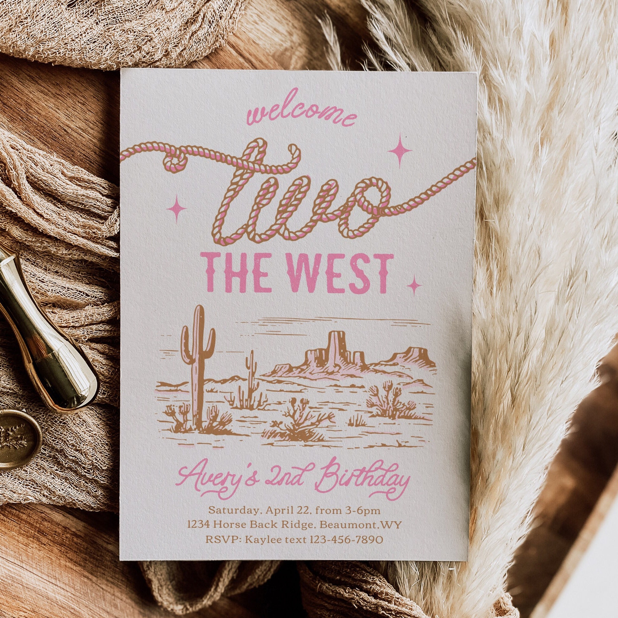 Welcome Two the West Birthday Invitation, Cowgirl 2nd Birthday ...